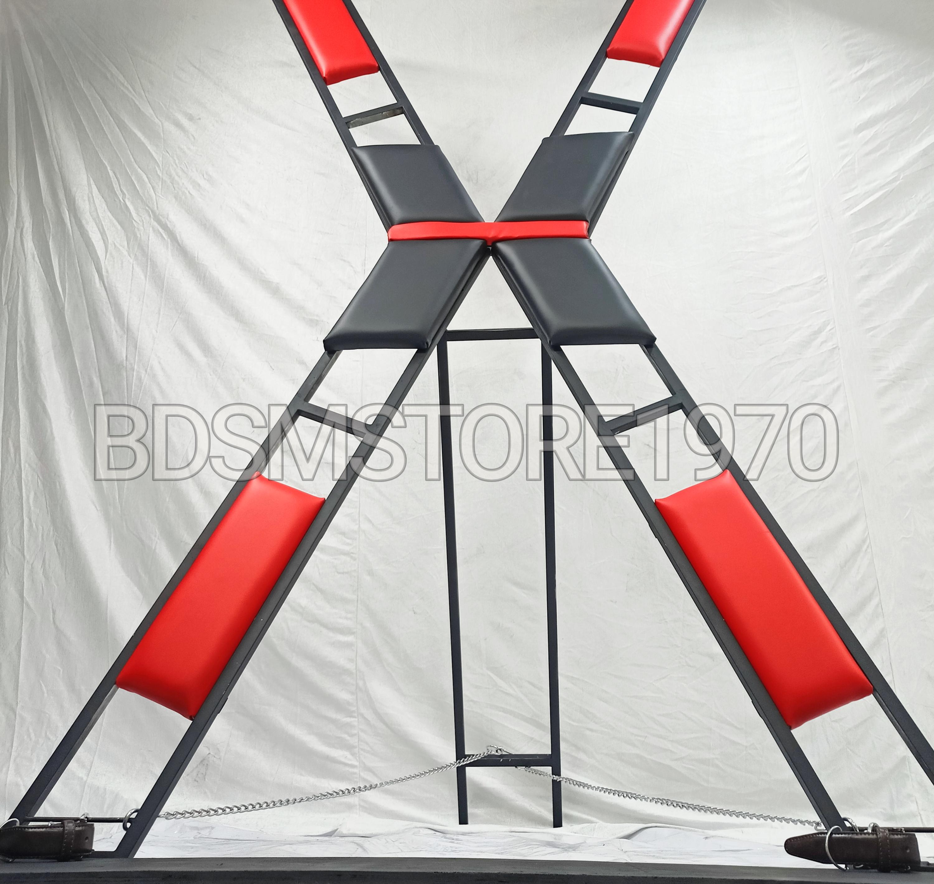 MATURE / Portable Cross Restraint Playroom Dungeon Furniture Red and ...
