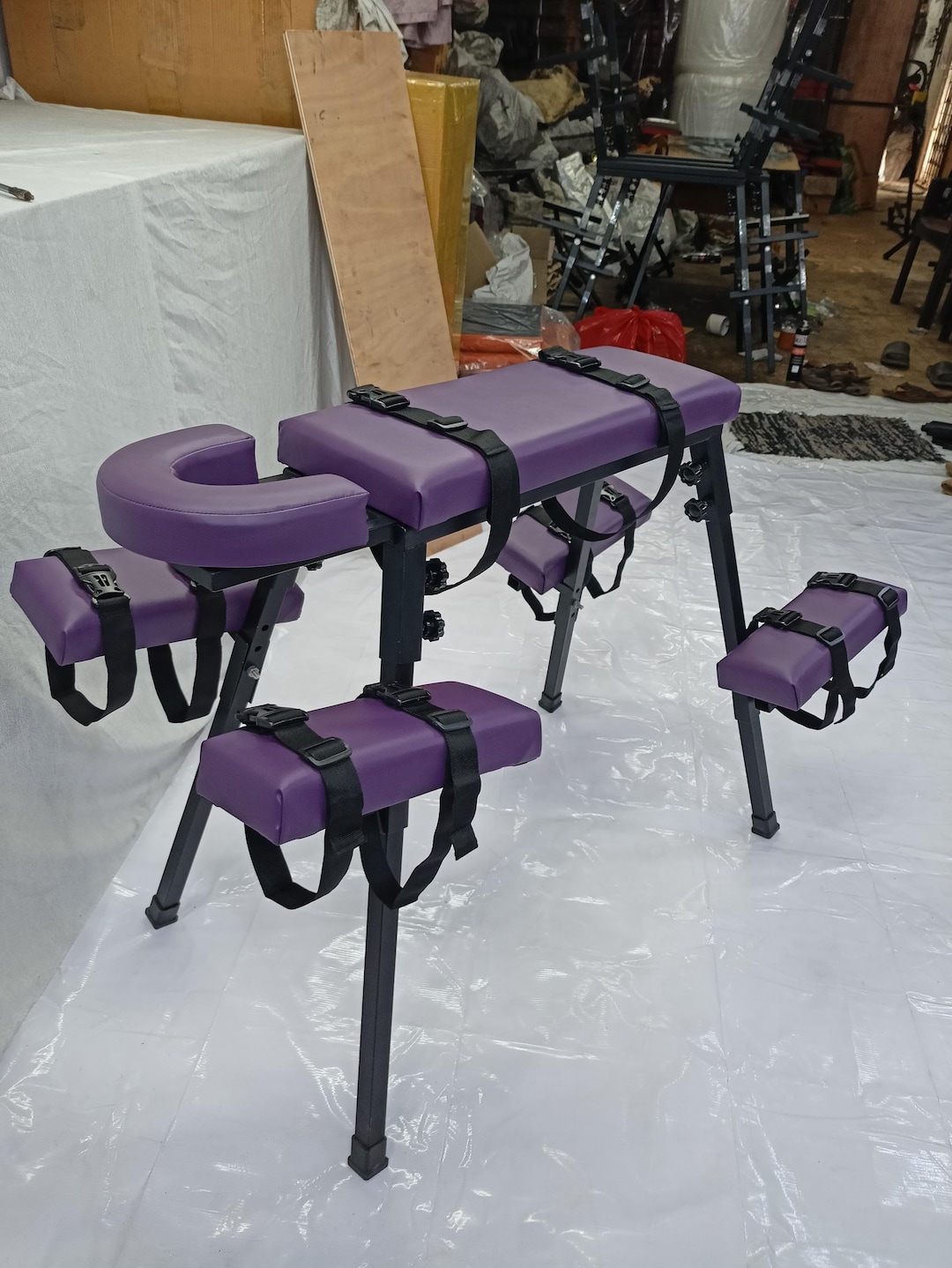 Mature / Portable Bdsm Spanking Bench Purple Color Bench Flogging ...