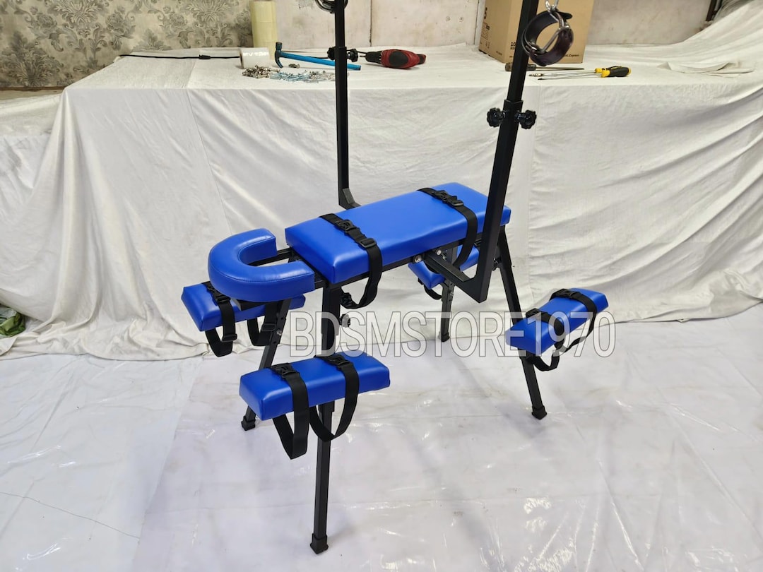 MATURE / Portable Bench Blue Color Spanking Dungeon Playroom Furniture ...