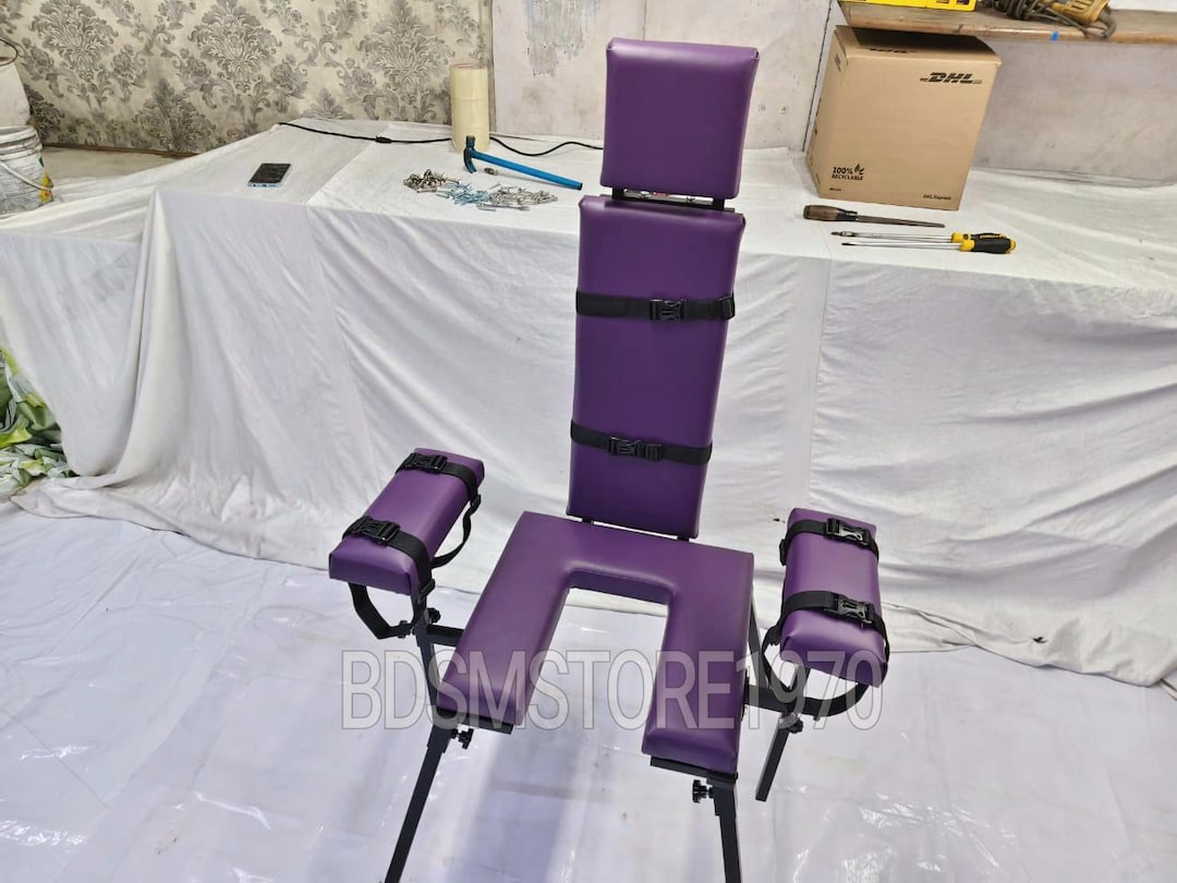 Mature / Bdsm Bondage Restraint Chair Purple Color Bdsm Furniture Chair ...