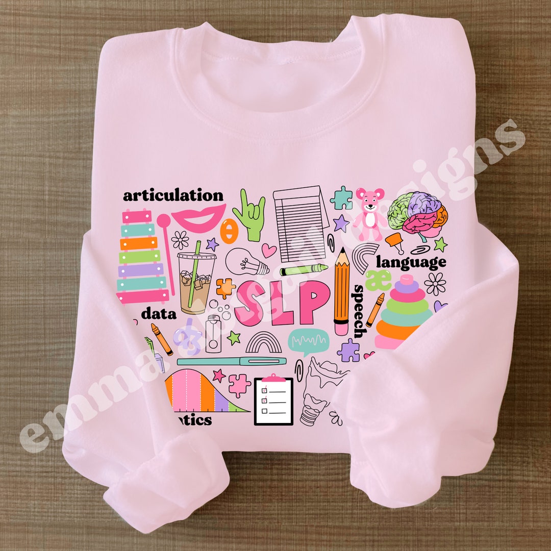Speech Language Pathologist Rainbow Crewneck Sweatshirt Pediatric Scope ...