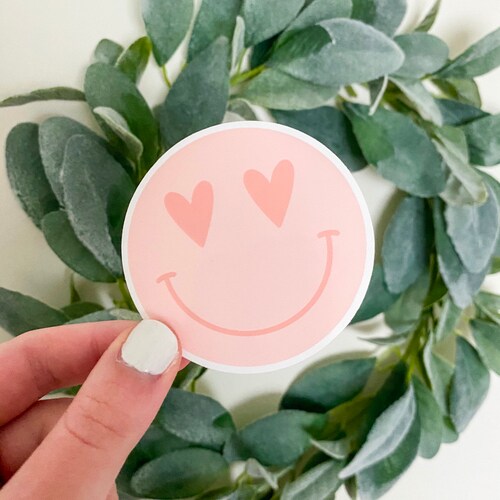 Smiley Face Heart Eyes Sticker Laptop Decal - Etsy