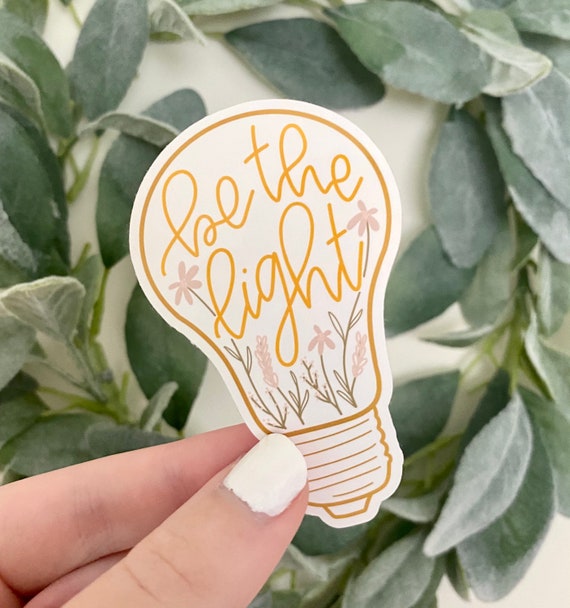 Floral Light Bulb be the Light Sticker | Etsy