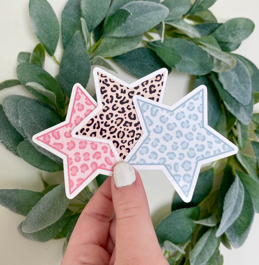 Cheetah Print Star Sticker Laptop Decal - Etsy