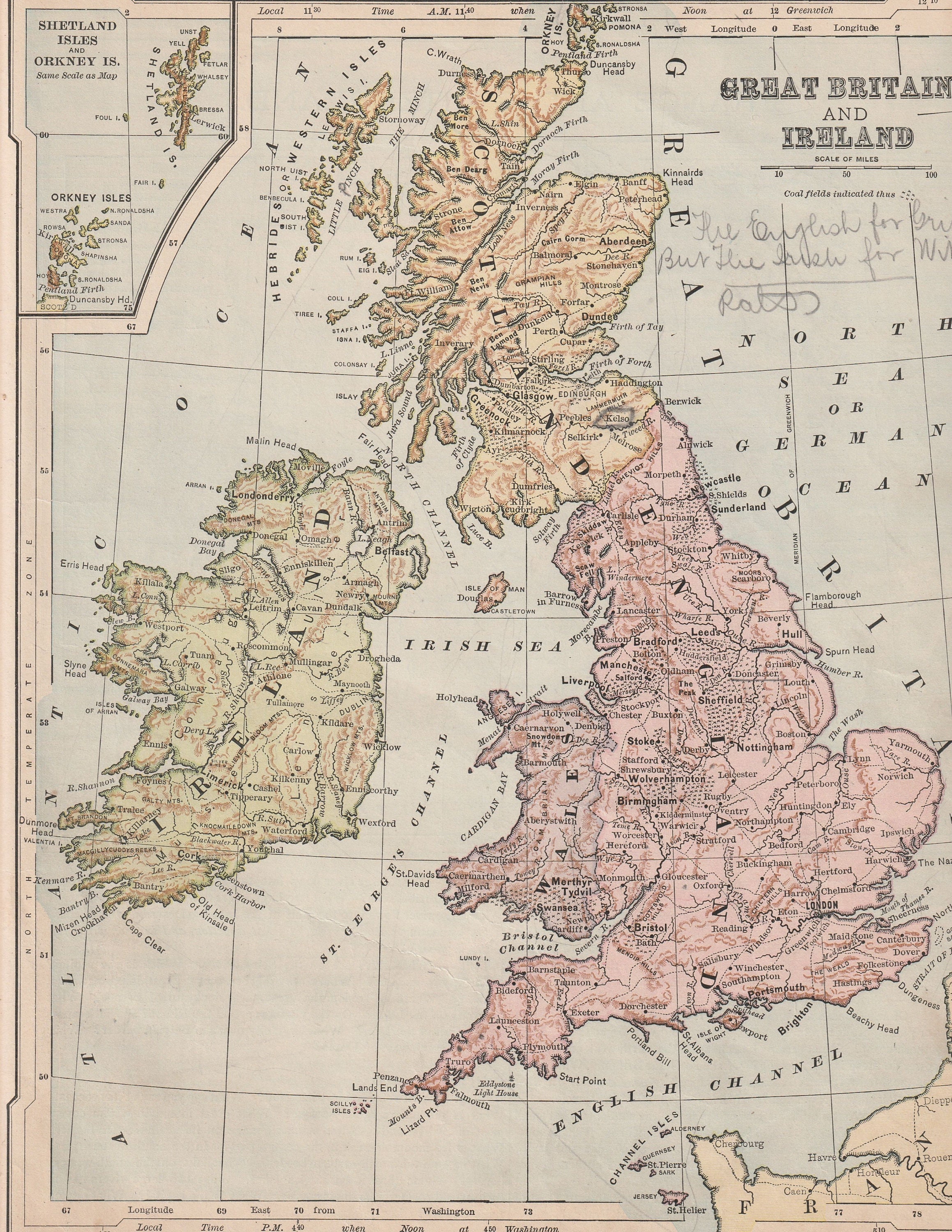 Geography Textbook Pages From 1890 Include Vintage Maps and Text for ...