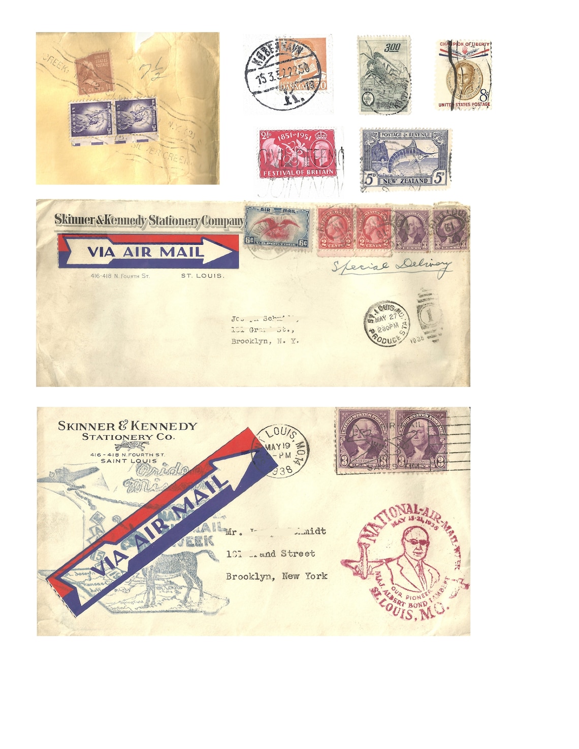Old Mail Vintage Digital Download Stamps Used Envelopes Air Mail ...
