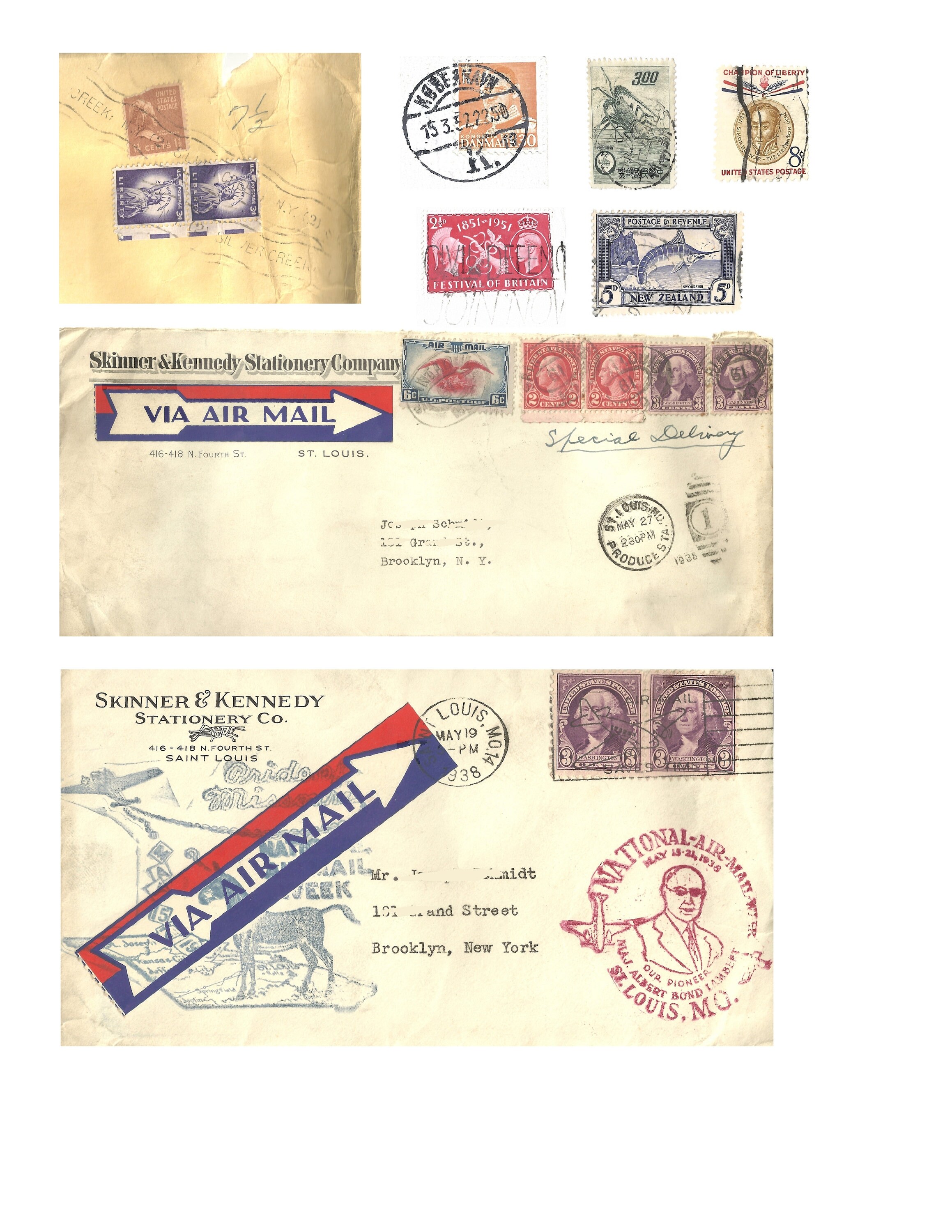 Old Mail Vintage Digital Download Stamps Used Envelopes Air Mail ...