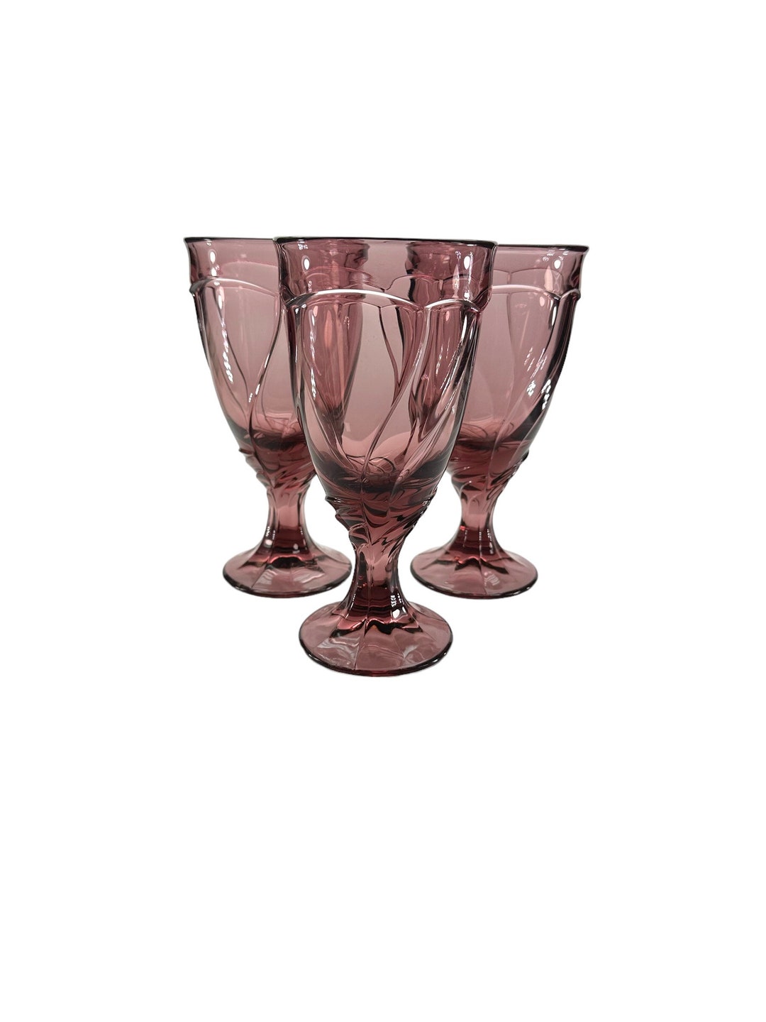 Plum Sweet Swirl Iced Tea Goblets Set of 3 by Noritake, Cranberry ...