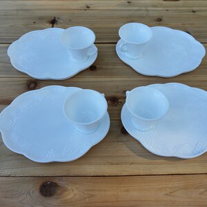 Colony Harvest Milk Glass 8 Piece Snack Set - Etsy