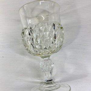 Diamond Point Wine Goblets, Vintage Diamond Point Glass Goblets, Tiara ...
