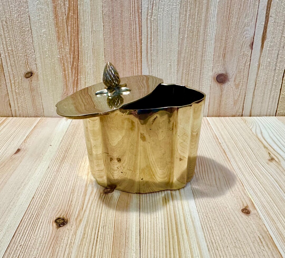 Solid Brass Box With Lid, Vintage Lidded Brass Box - Etsy