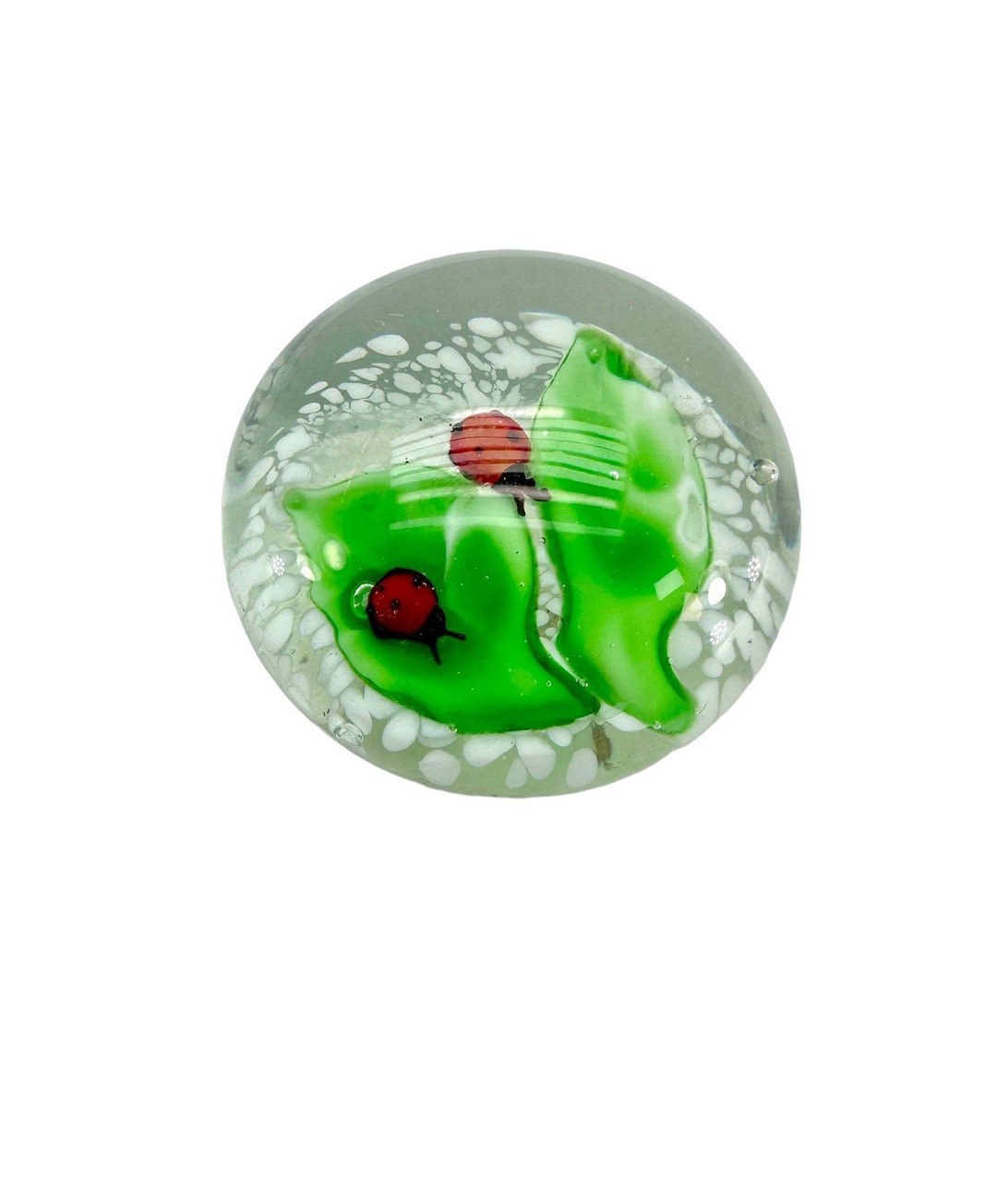Lady Bug Art Glass Paperweight, 3D Ladybug Paperweight, Vintage ...