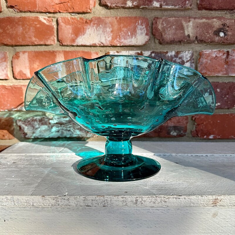 Blue Glass Compote - Etsy