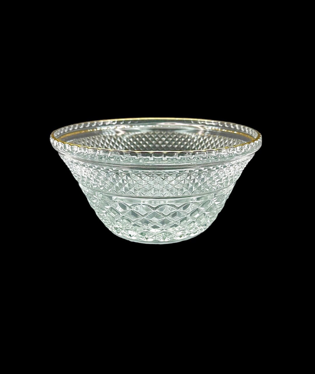 Anchor Hocking Wexford Gold Rim Large Bowl With 24k Gold Rim, Vintage ...