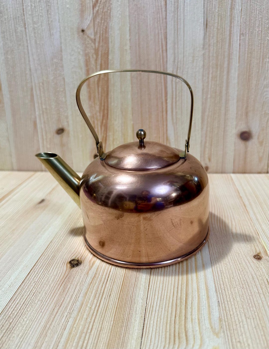Vintage Coppercraft Guild Copper & Brass Tea Pot, Small Copper Teapot ...