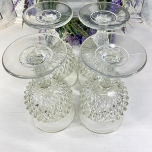 Diamond Point Wine Goblets, Vintage Diamond Point Glass Goblets, Tiara ...