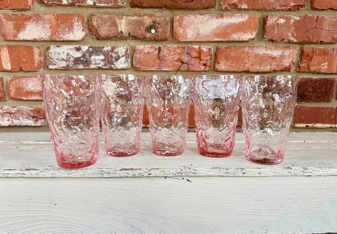 Set of 5 El Rancho Pink by Bryce Flat Iced Tea Glasses, Vintage Pink ...