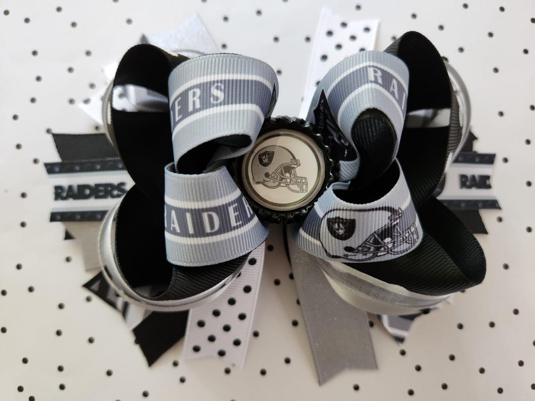 Raiders Hair Bow, Black and White Hair Bow - Etsy