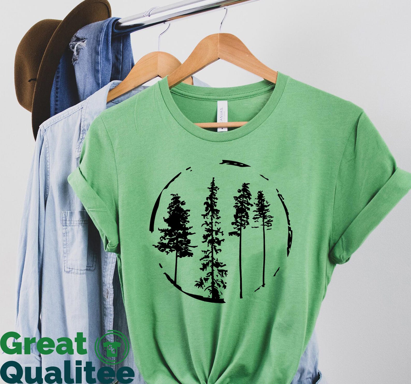 Pine Tree Shirt, Outdoor Shirts, Hiking Tee, Camping Hiking Shirt ...