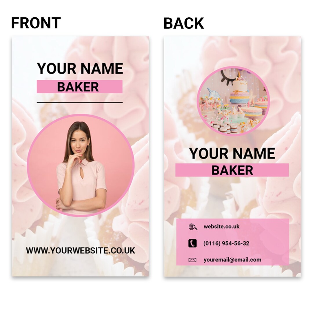 Baker Business Card - Photoshop .PSD Template INSTANT DOWNLOAD - Etsy