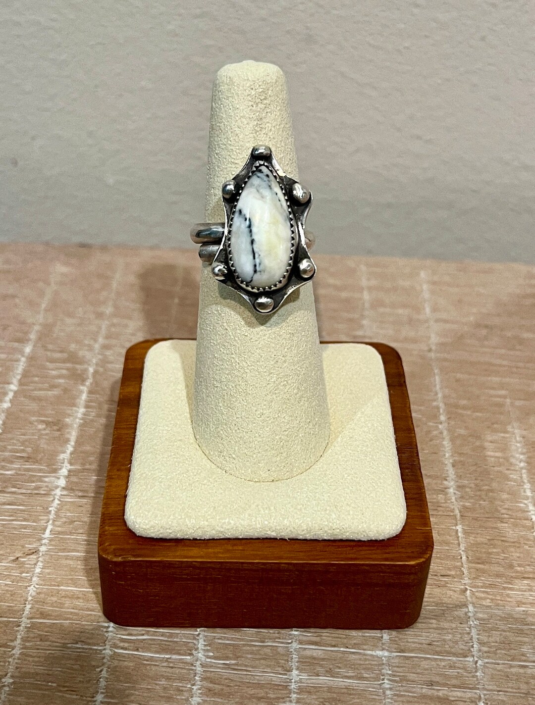 White Buffalo Turquoise Sterling Silver Statement Ring - Etsy