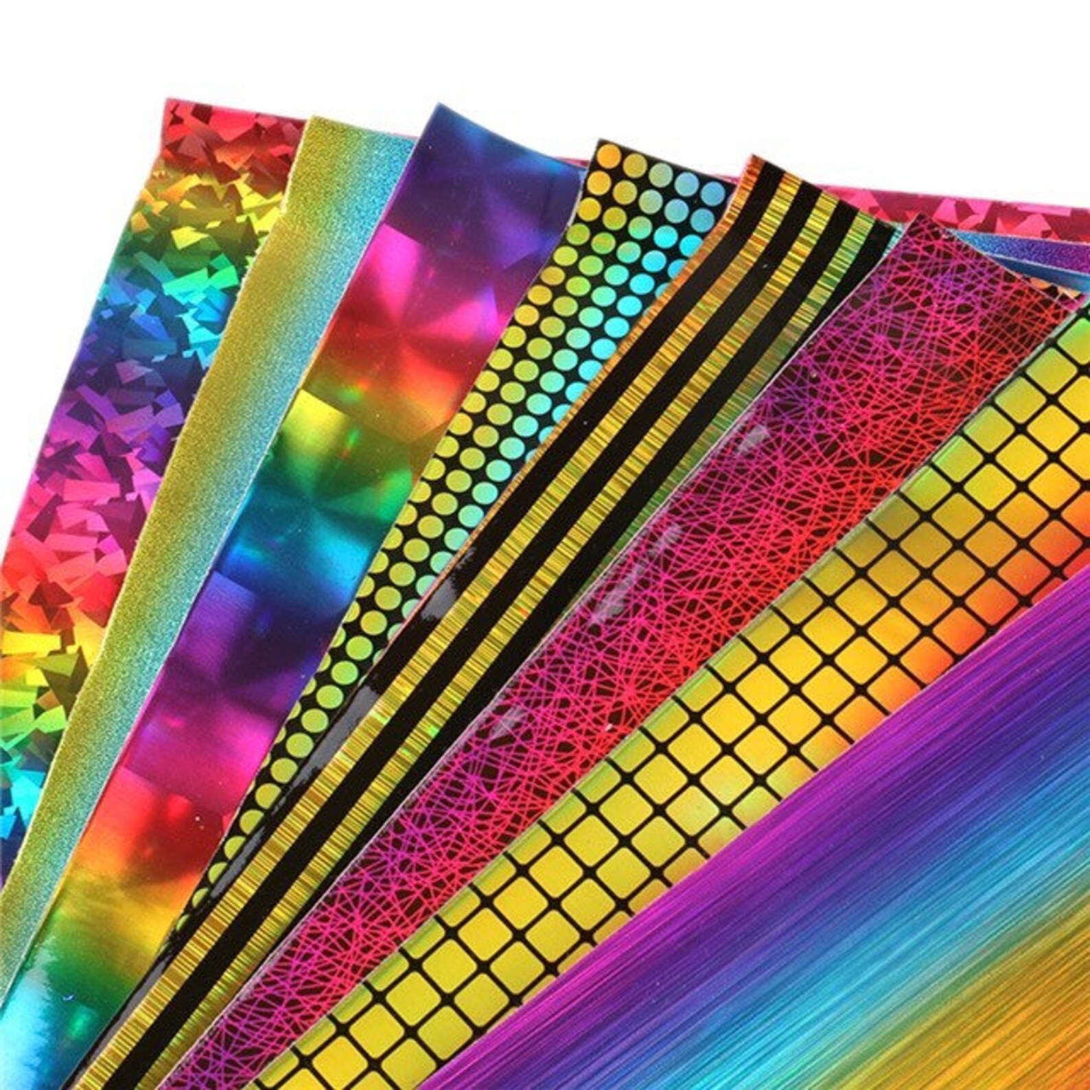 Rainbow Holographic Sheets Bundle of 7 | Etsy