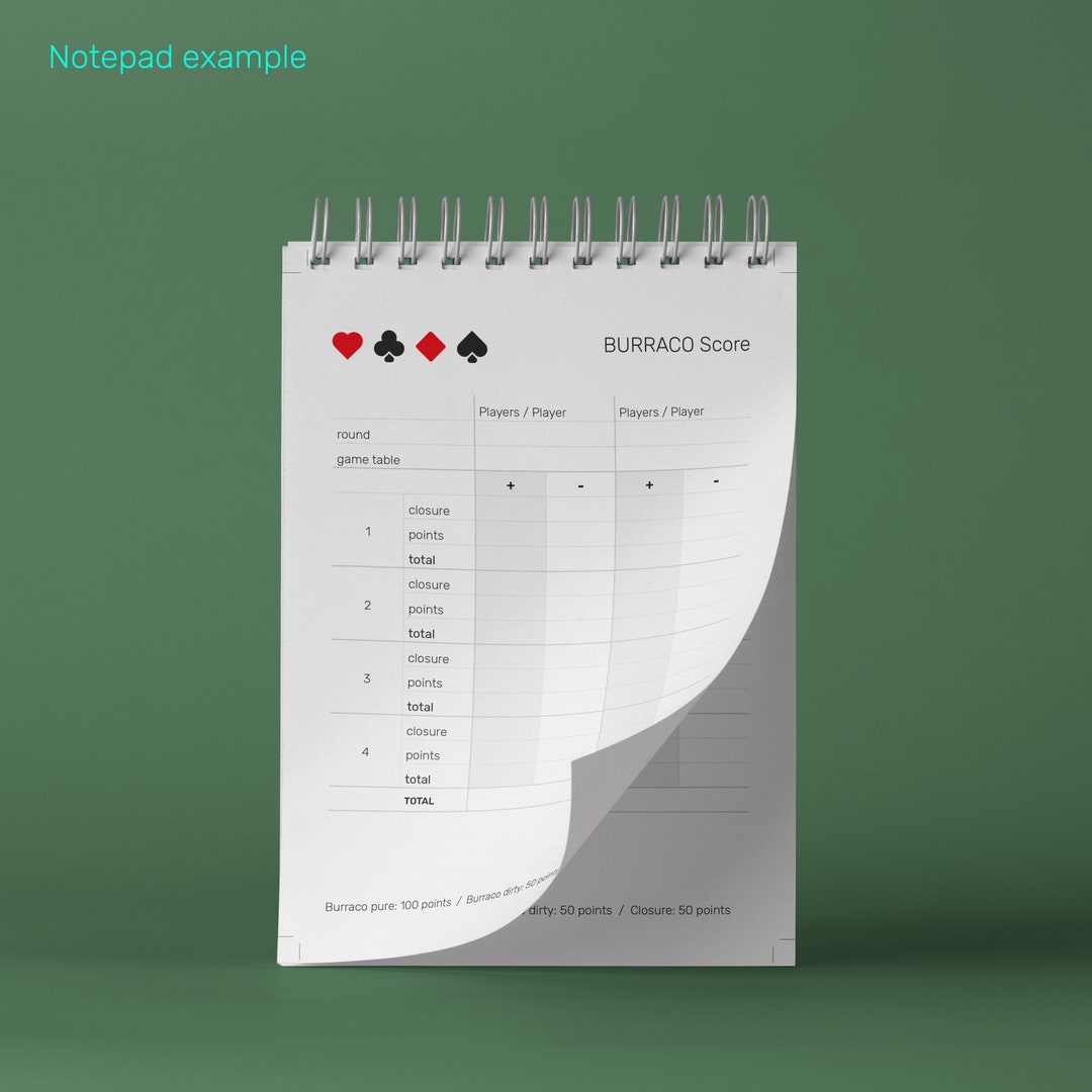 Buraco Score Notepad - Etsy