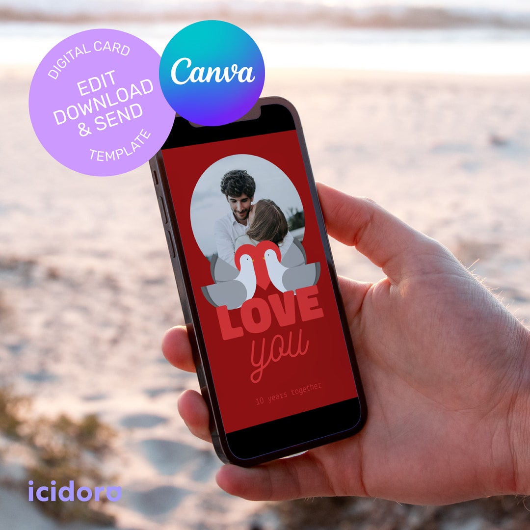 Valentine's Day Digital Cards, Customizable Digital Cards, Digital ...