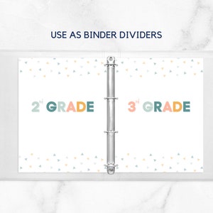 Grade Pages, Binder Dividers, School Grade Signs, Kindergarten, 1st 2nd ...