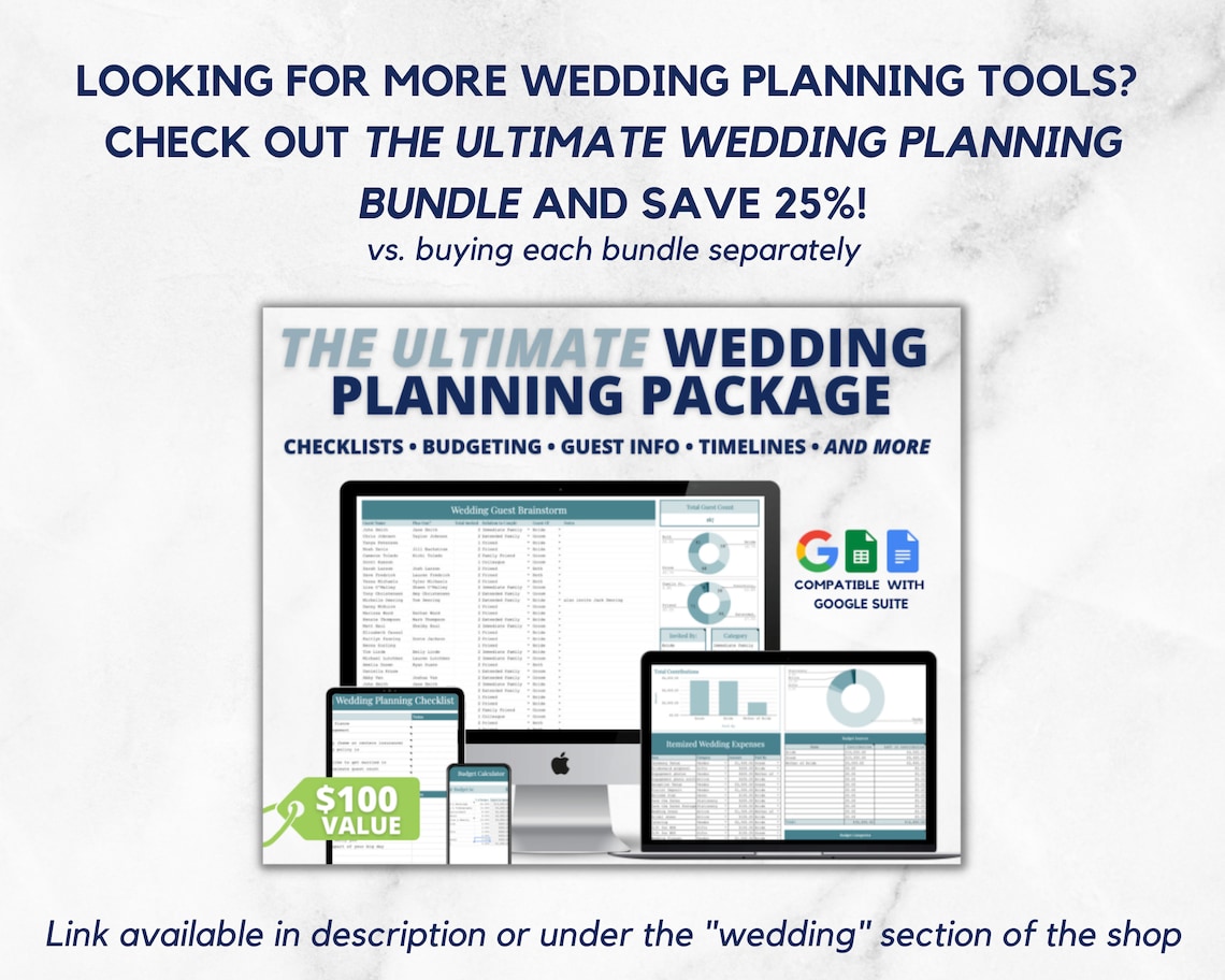 Wedding Vendor Payment Tracker Wedding Spreadsheets Wedding | Etsy
