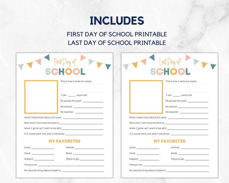 First Day of School Printable Questionnaire Interview - Etsy