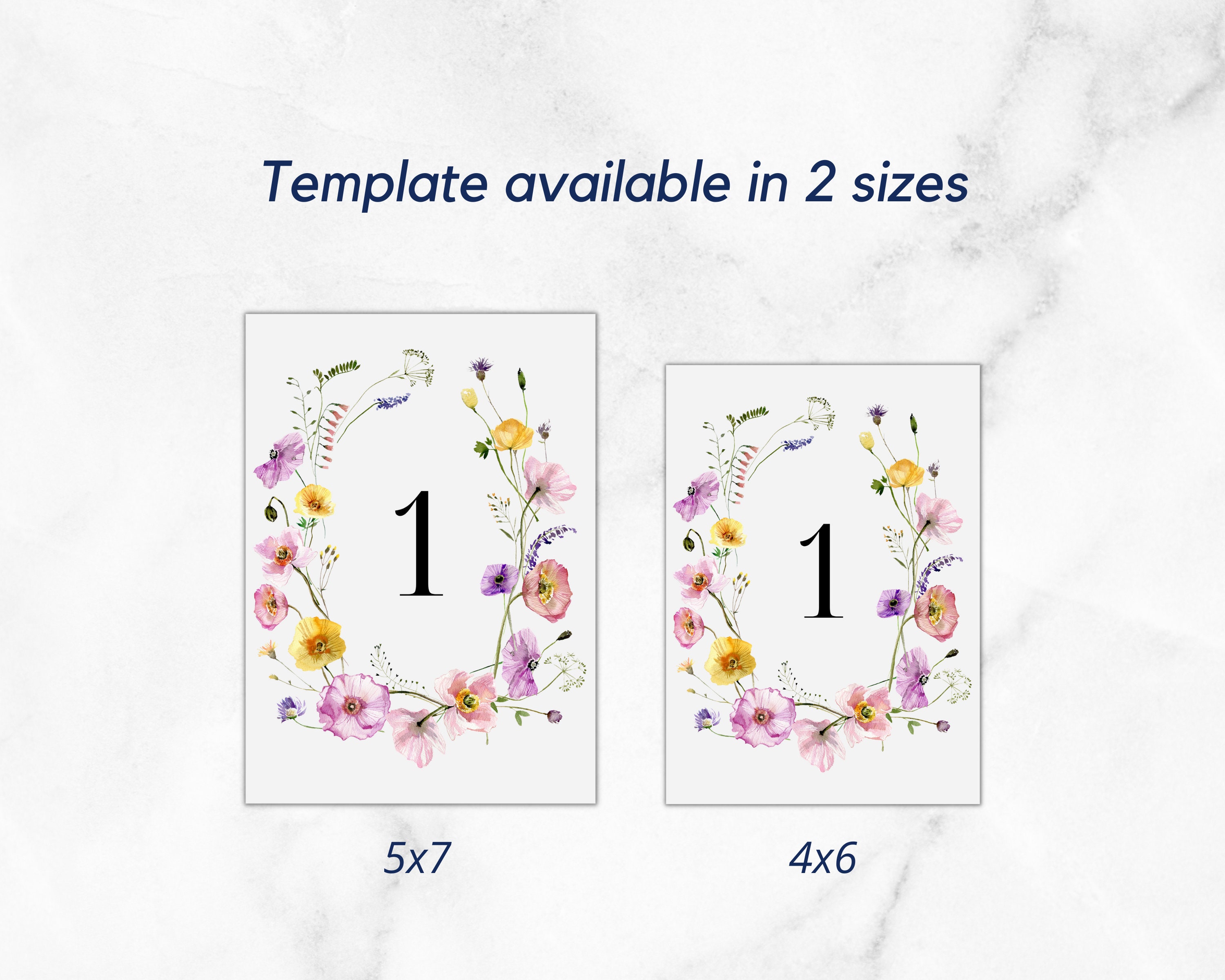 Garden Wedding Table Numbers Template Canva Table Number - Etsy