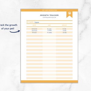 Puppy Growth Chart, New Pet, Puppy Weight Tracker, Growth Tracker ...