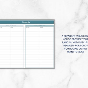 Wedding Music Organizer | Wedding Spreadsheets | Wedding Planning ...