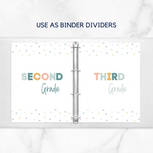 Grade Pages, Binder Dividers, School Grade Signs, Kindergarten, 1st 2nd ...