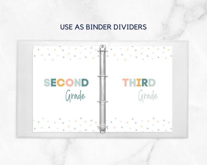 Grade Pages, Binder Dividers, School Grade Signs, Kindergarten, 1st 2nd ...