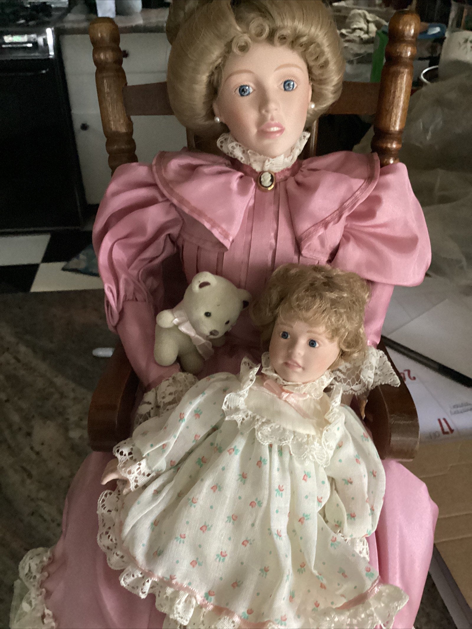 Gorham Porcelain Doll Set “STORYTIME” by Lia Dileo 2 Dolls W/rocking ...