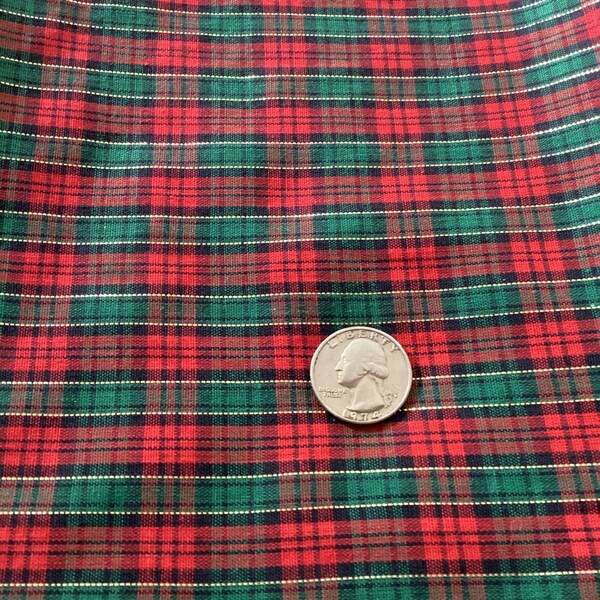 Green and Gold Plaid Fabric - Etsy
