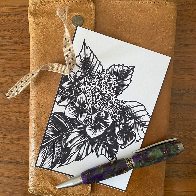 Hydrangea Postcard - Etsy