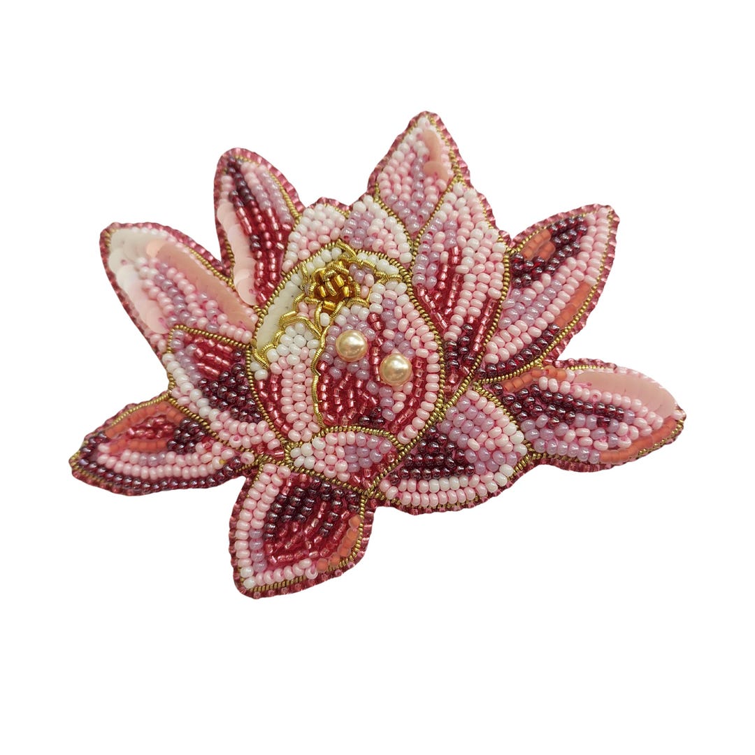 Flower Brooch Lotus Pink Flower Jewelry Lotus Brooch Pin Mother Gift ...