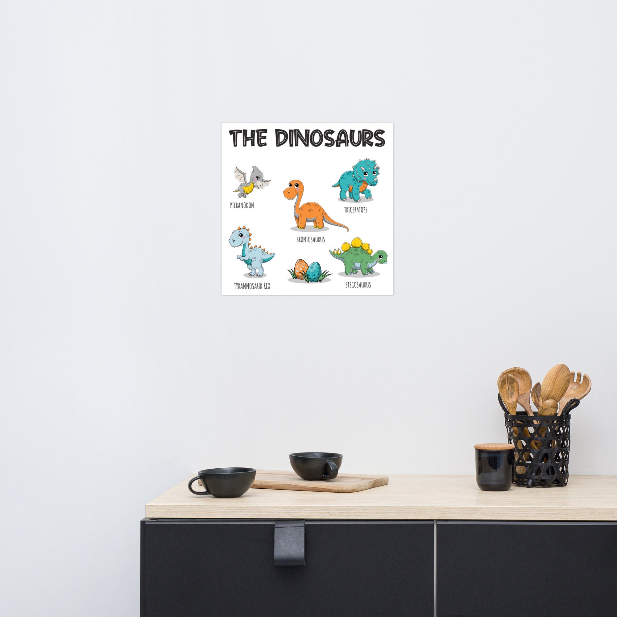 Vilsto Dinosaurs Print, Dinosaurs Poster, Educational Wall Art, Kids ...