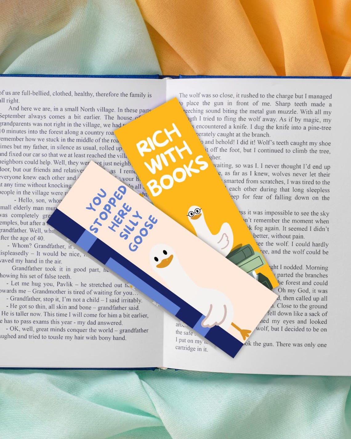 Silly Goose Digital Bookmarks | Cute Goose Reading Accessories | Book ...