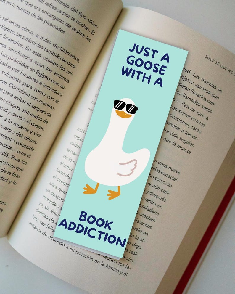 Silly Goose Digital Bookmarks | Cute Goose Reading Accessories | Book ...