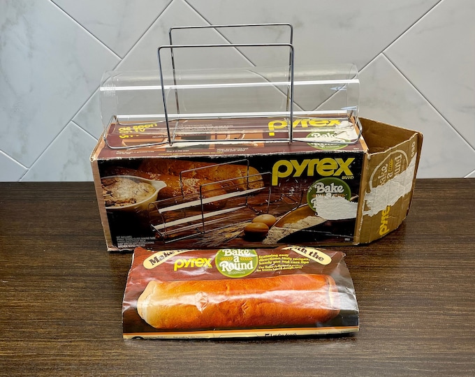 Vintage Pyrex Bake A Round-bread Dough Glass Baking Tube & Chrome ...