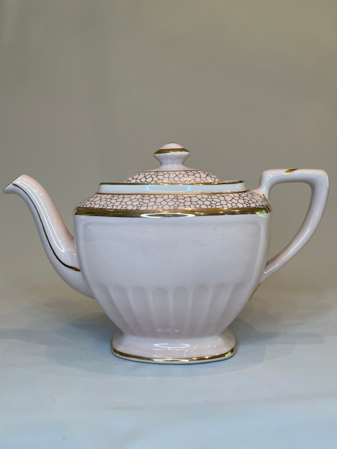 Vintage Blush Pink and Gold Hall Teapot 4 Cups - Etsy