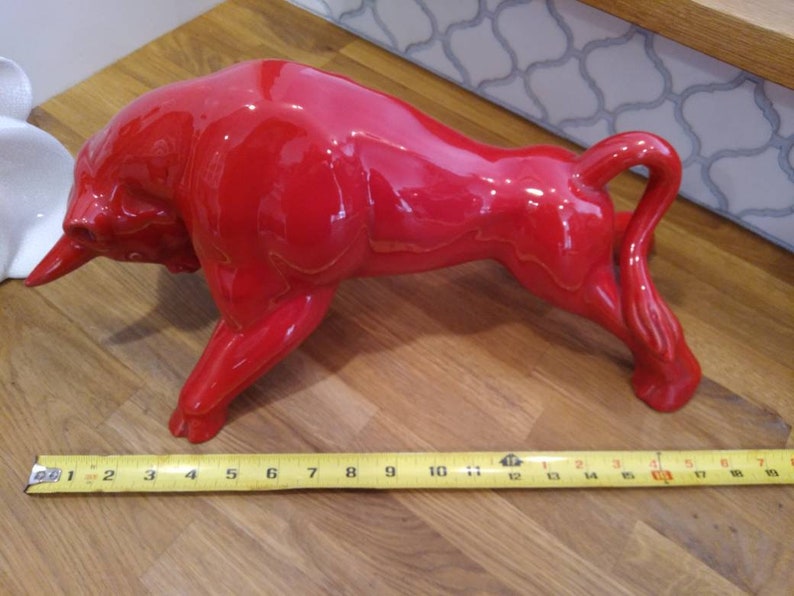 Very Large Royal Haeger Mid Century Ceramic Red Bull and | Etsy