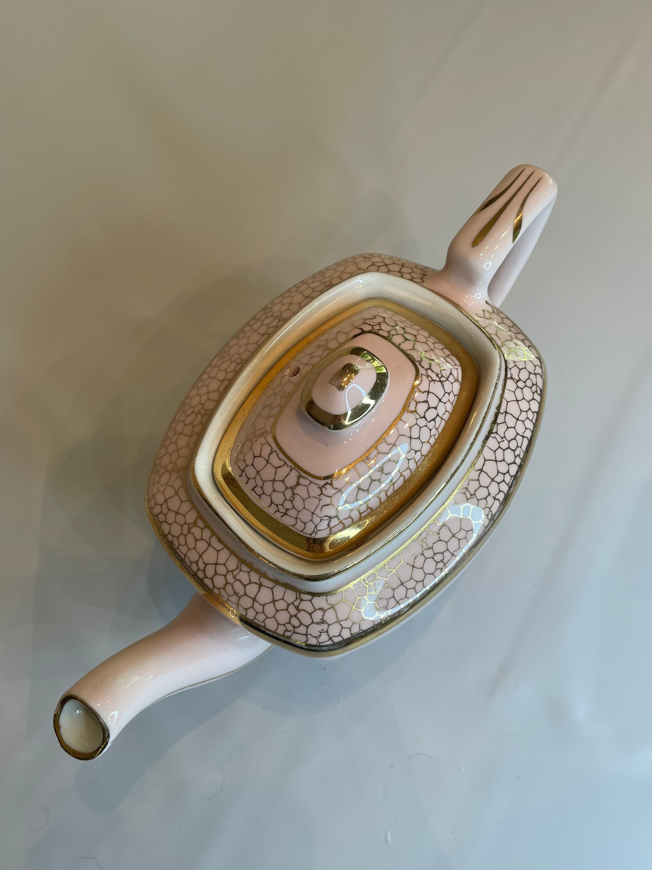 Vintage Blush Pink and Gold Hall Teapot 4 Cups - Etsy