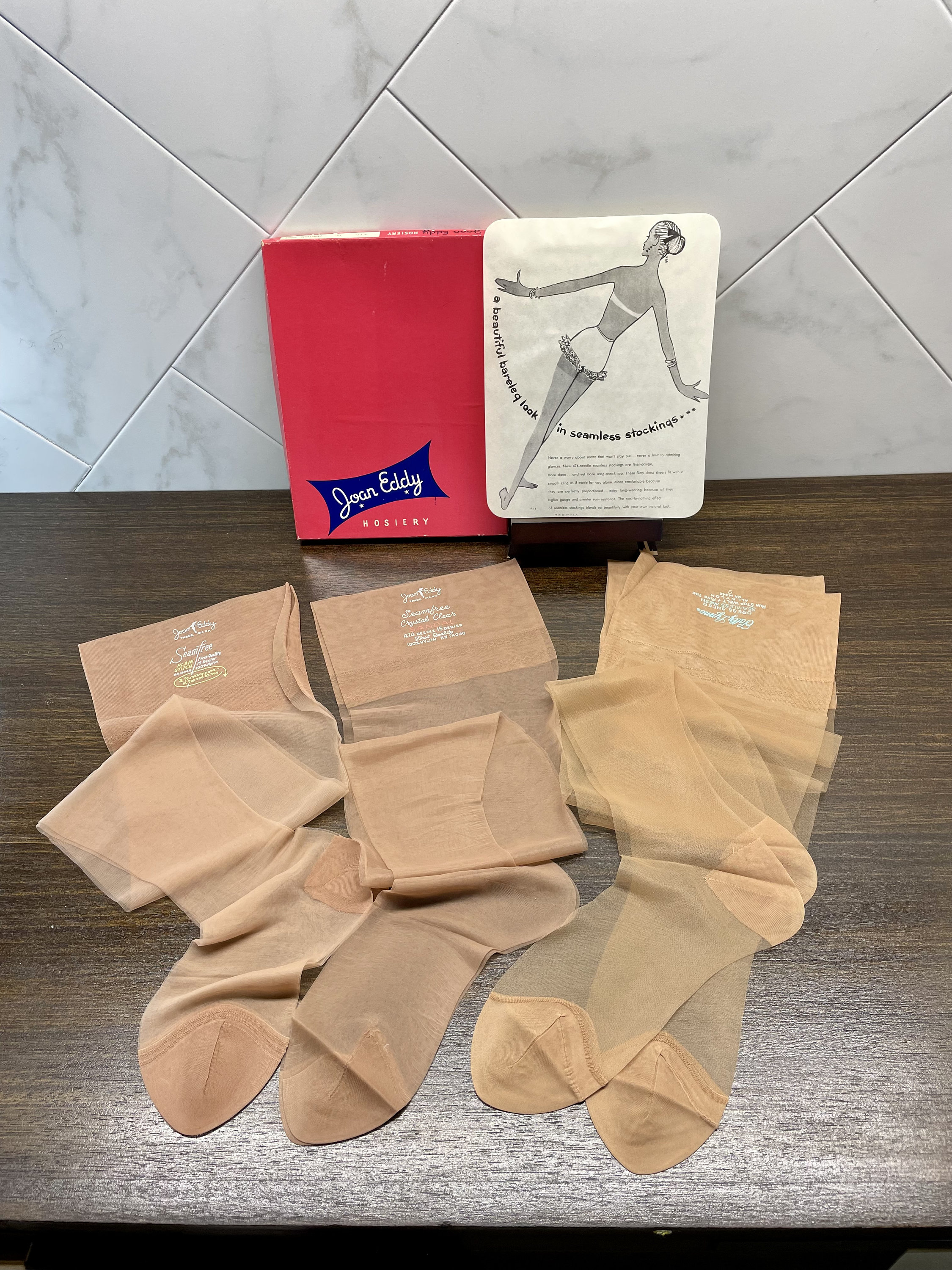Vintage Hosiery 1940s Nylons Joan Eddy Sally Lynne Stockings - Etsy