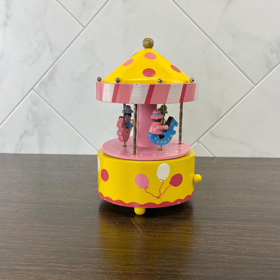 Vintage Schmid Carousel Music Box, 80s Nursery Decor, WORKS - Etsy