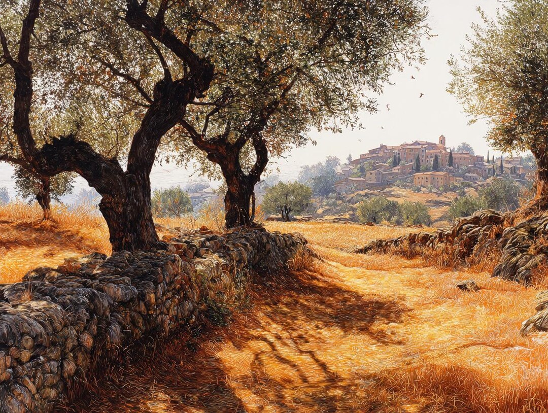 Italian Olive Grove Landscape Print, Rustic Umbria Wall Art (digital ...